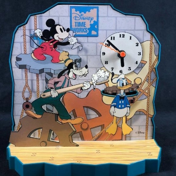 Disney | Wall Decor | Disney Time Works Animated Action Vintage Clock ...